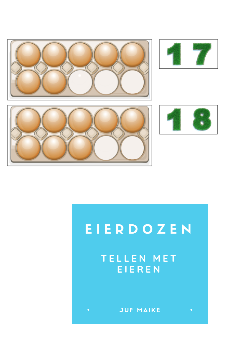 Eierdozen: tellen met eieren - Juf Maike