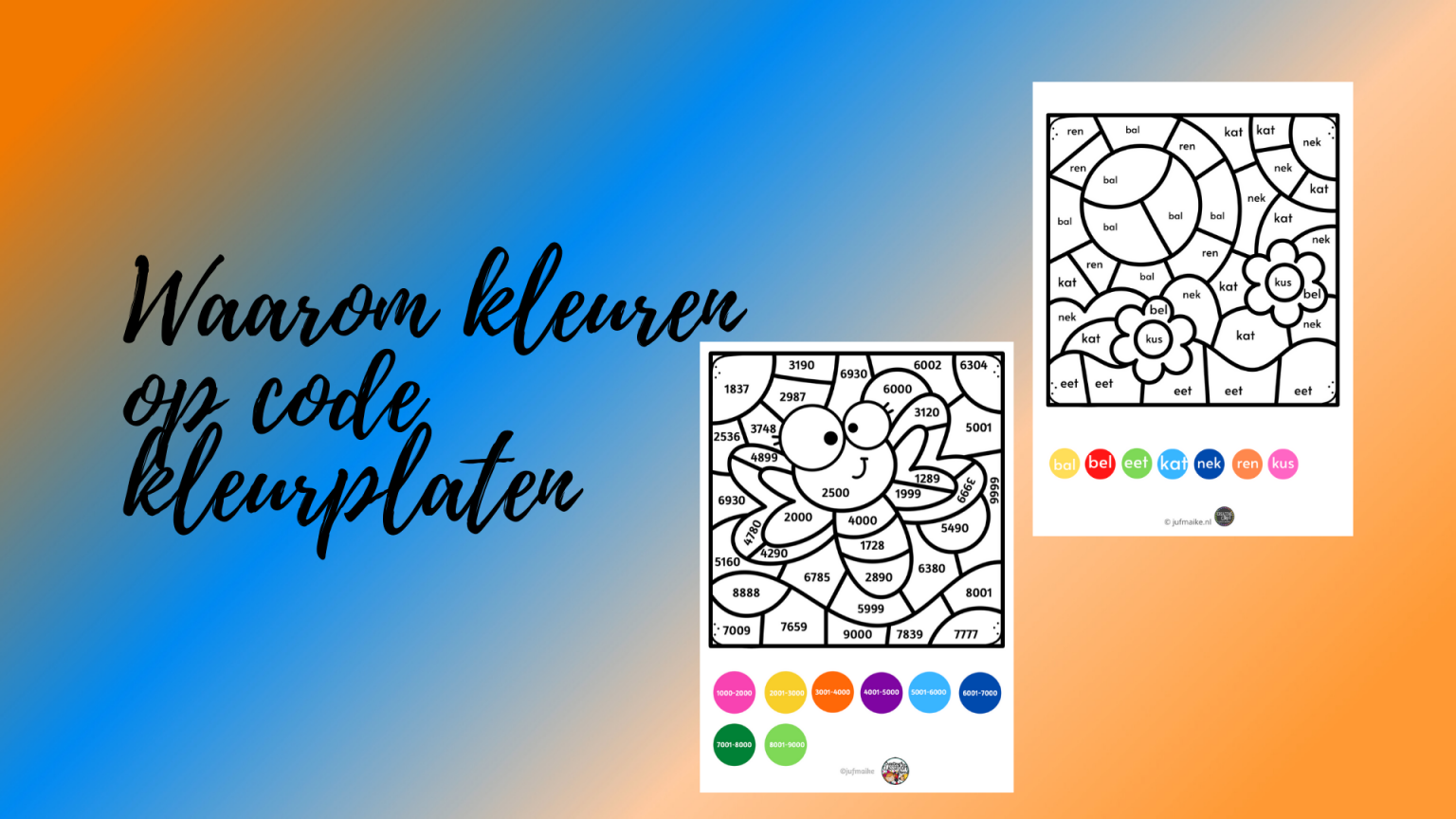 Waarom kleuren op code kleurplaten - Juf Maike