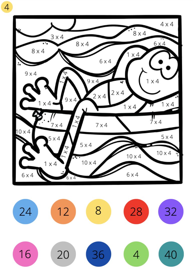 Kleuren op code zomer tafels 1 t/m 5 - Juf Maike