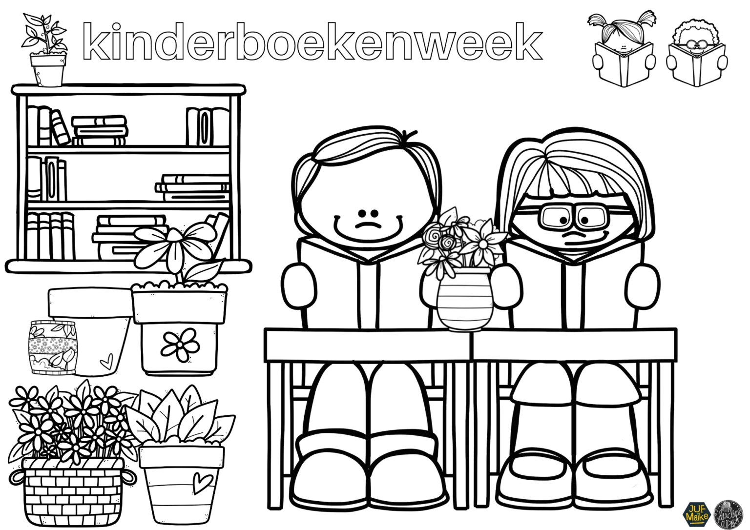 Gratis kleurplaten Kinderboekenweek 2025 (en eerdere jaren) - Juf Maike