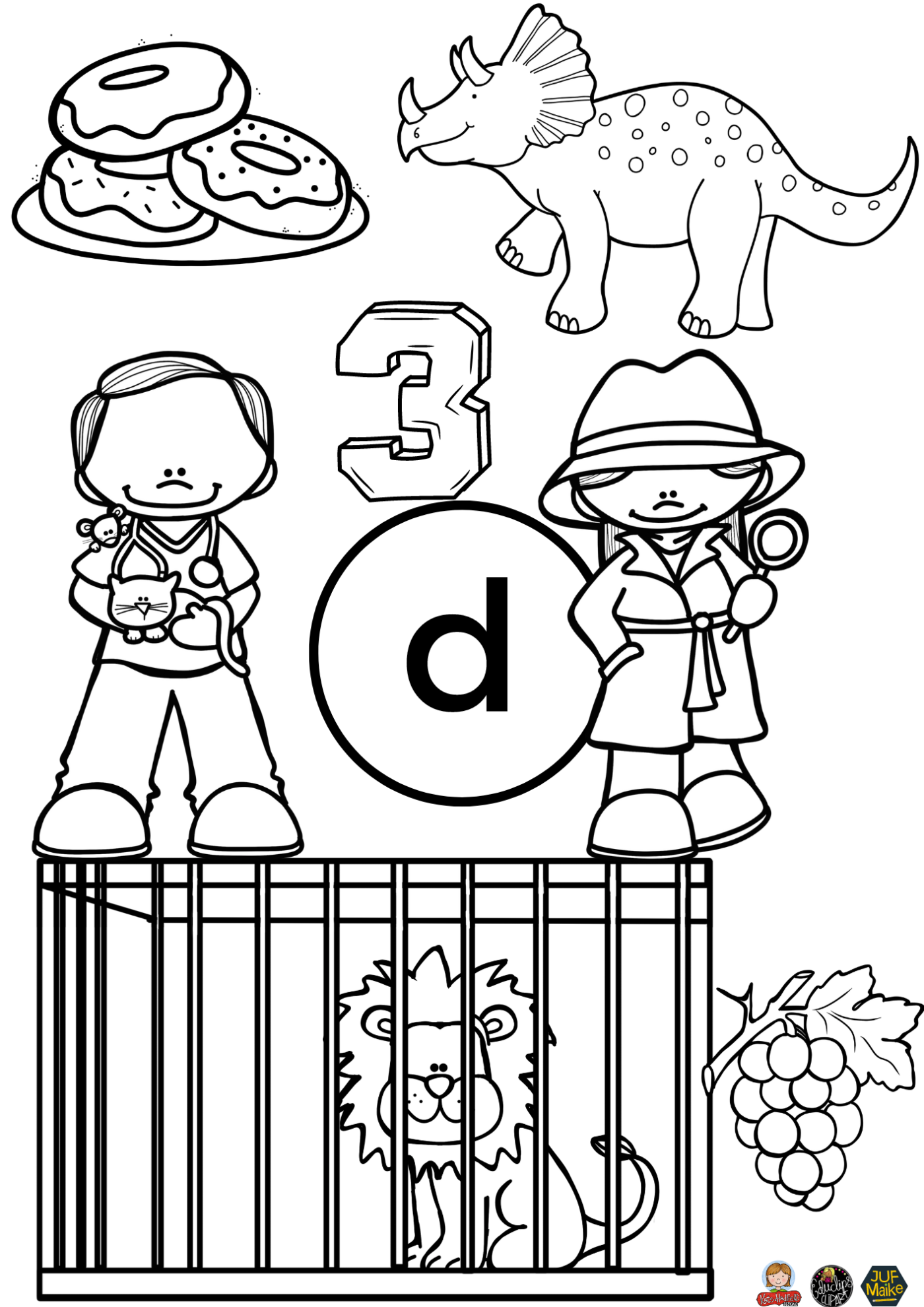 Letterkleurplaat - Juf Maike