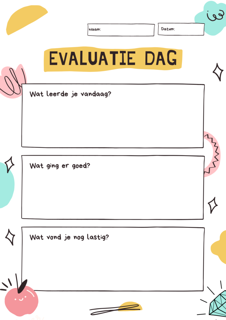 Evaluatie les en dag - Juf Maike