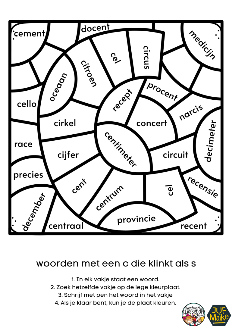 Spelling letter c oefenen • Juf Maike