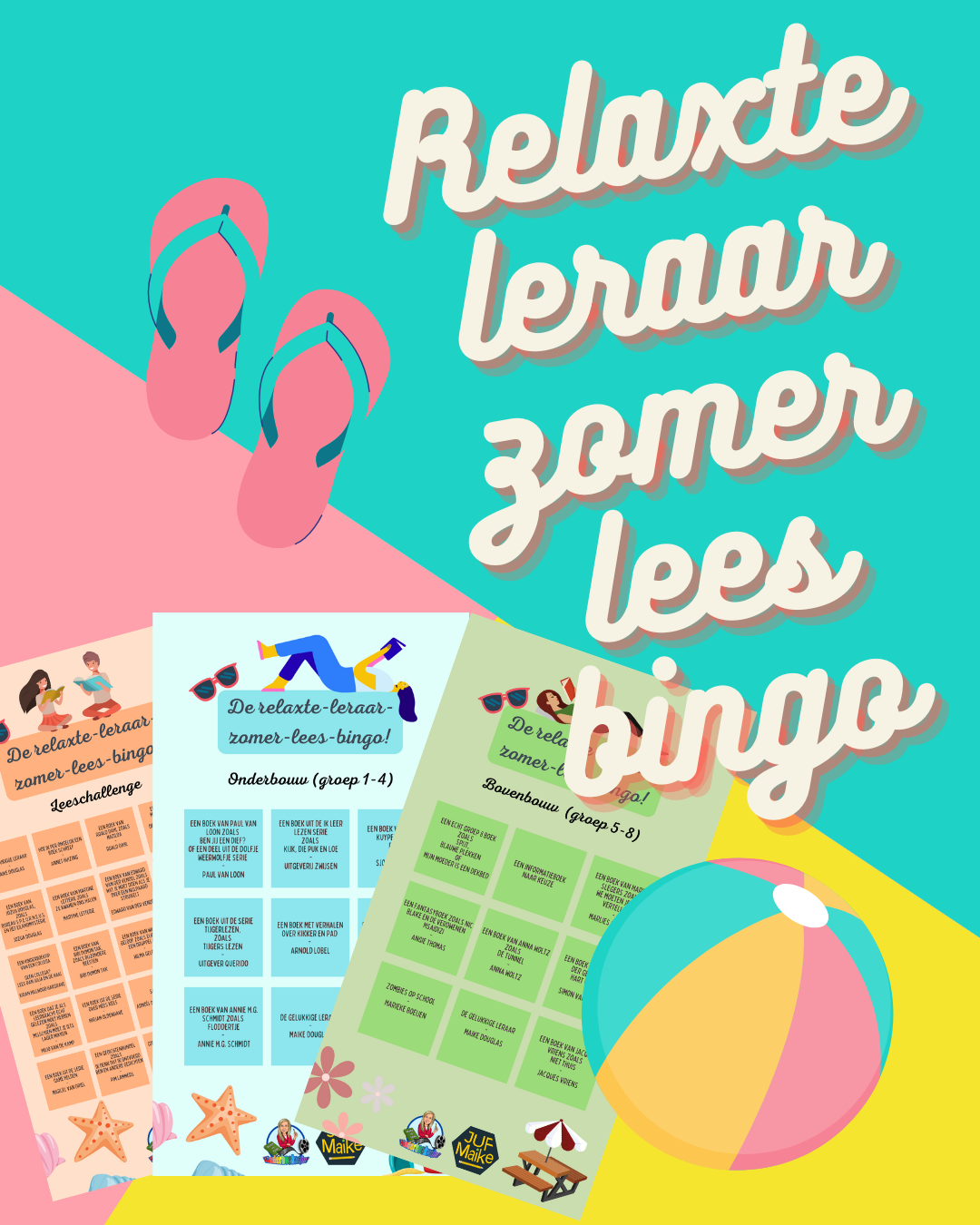 Doe mee met de Relaxte-leraar-zomer-lees-bingo - Juf Maike