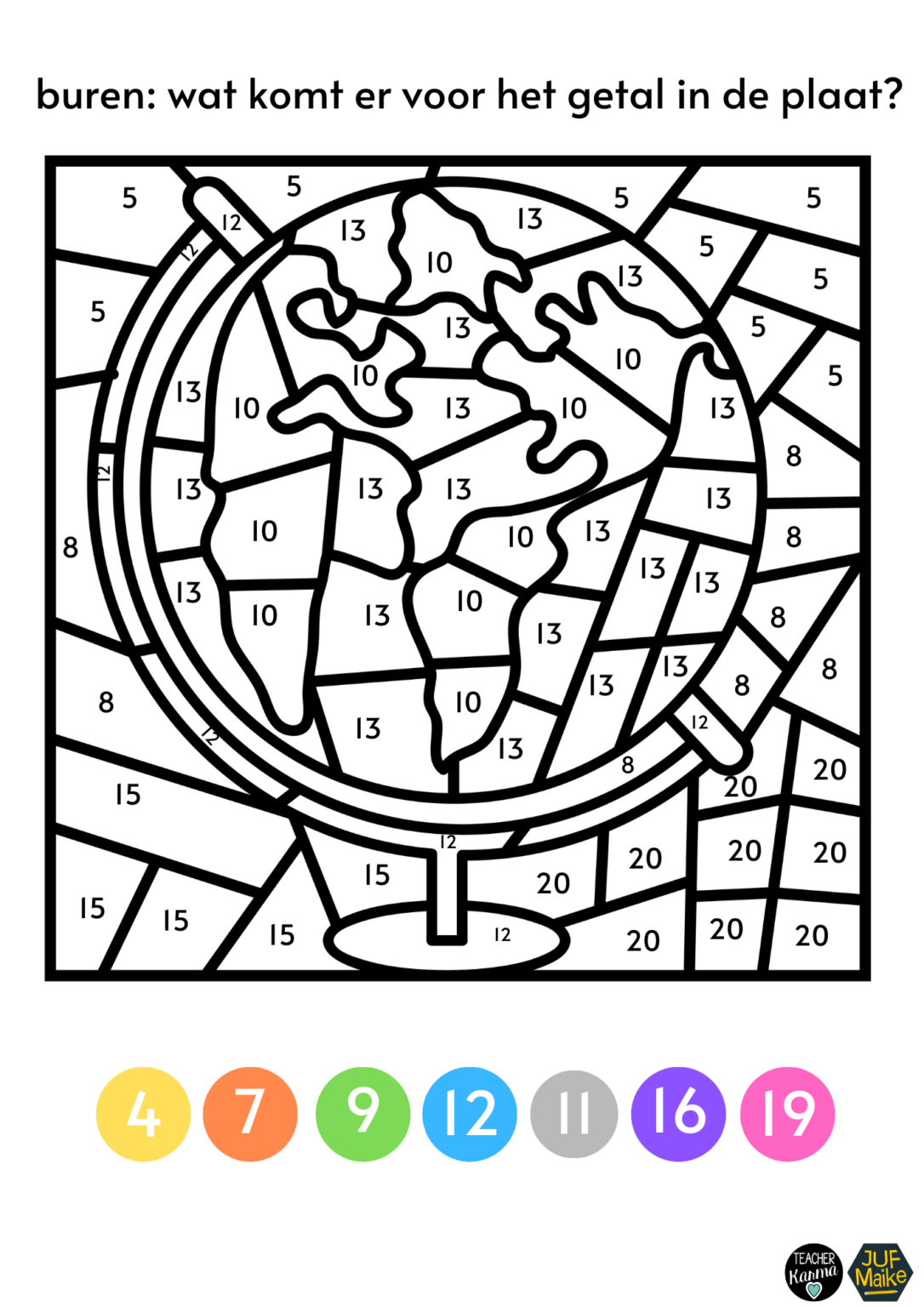 Groep 3 Kleuren op code Naar school - Juf Maike