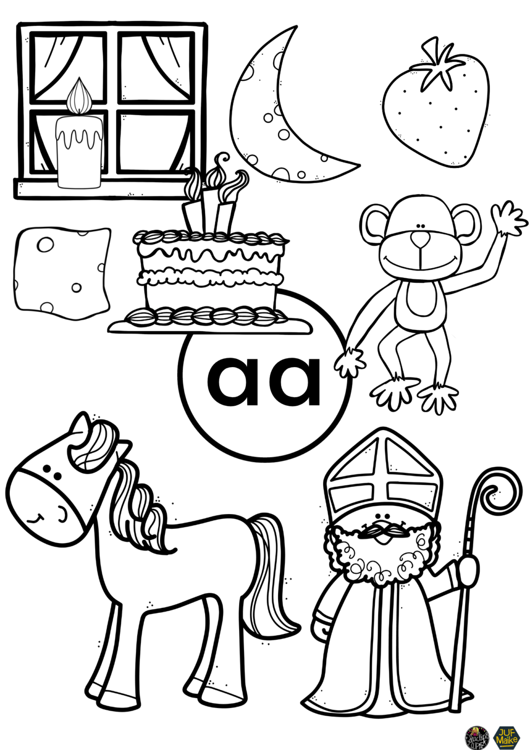 Lange klanken of lange klinkers kleurplaat - Juf Maike