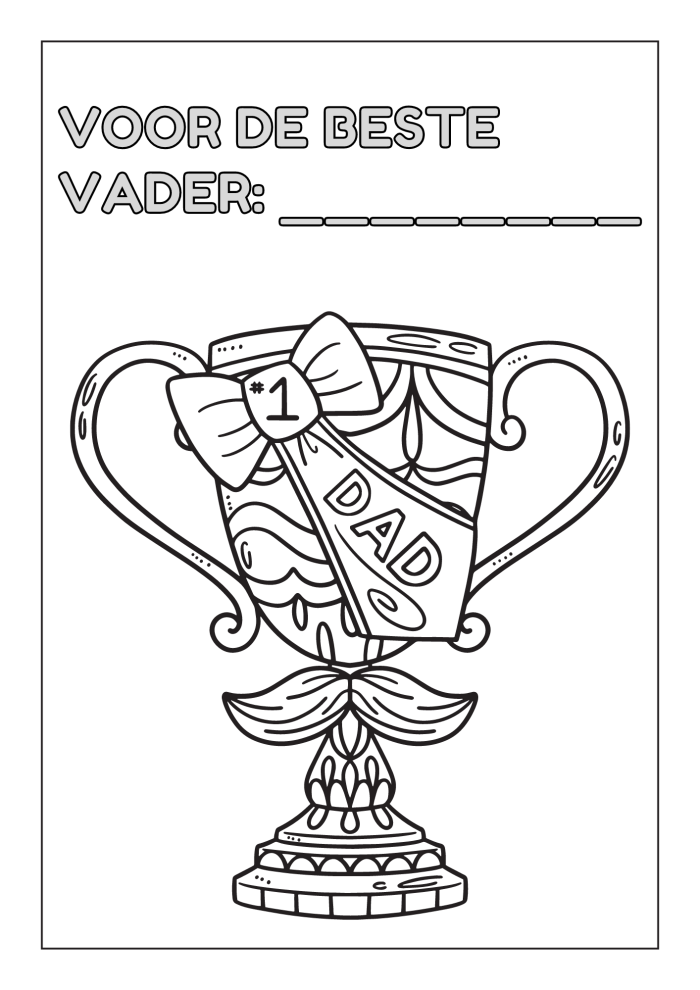 Oorkonde en invulblad vaderdag (en opa) - Juf Maike