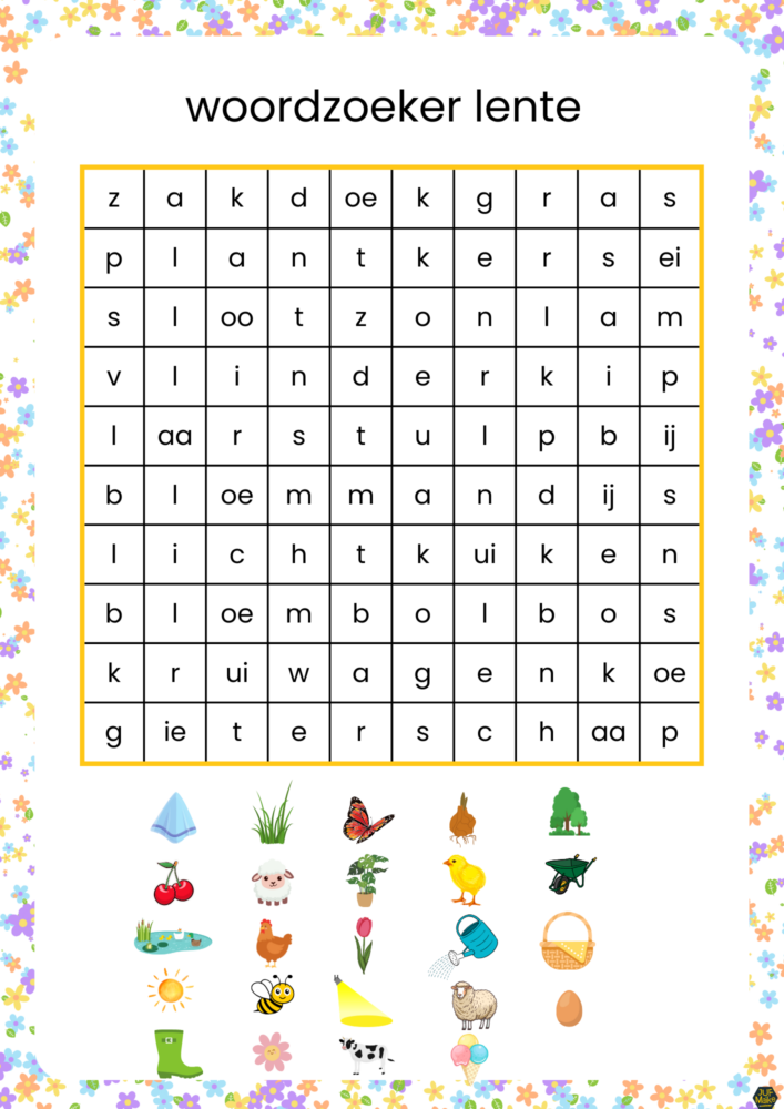 Woordzoeker groep 3 - Juf Maike