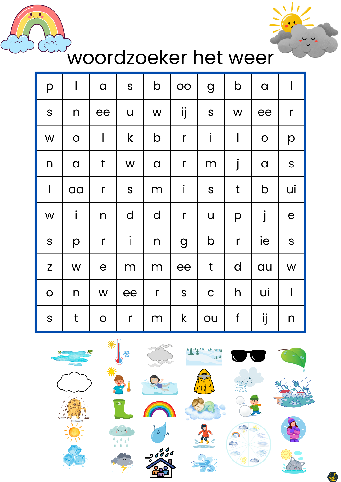 Woordzoeker groep 3 - Juf Maike