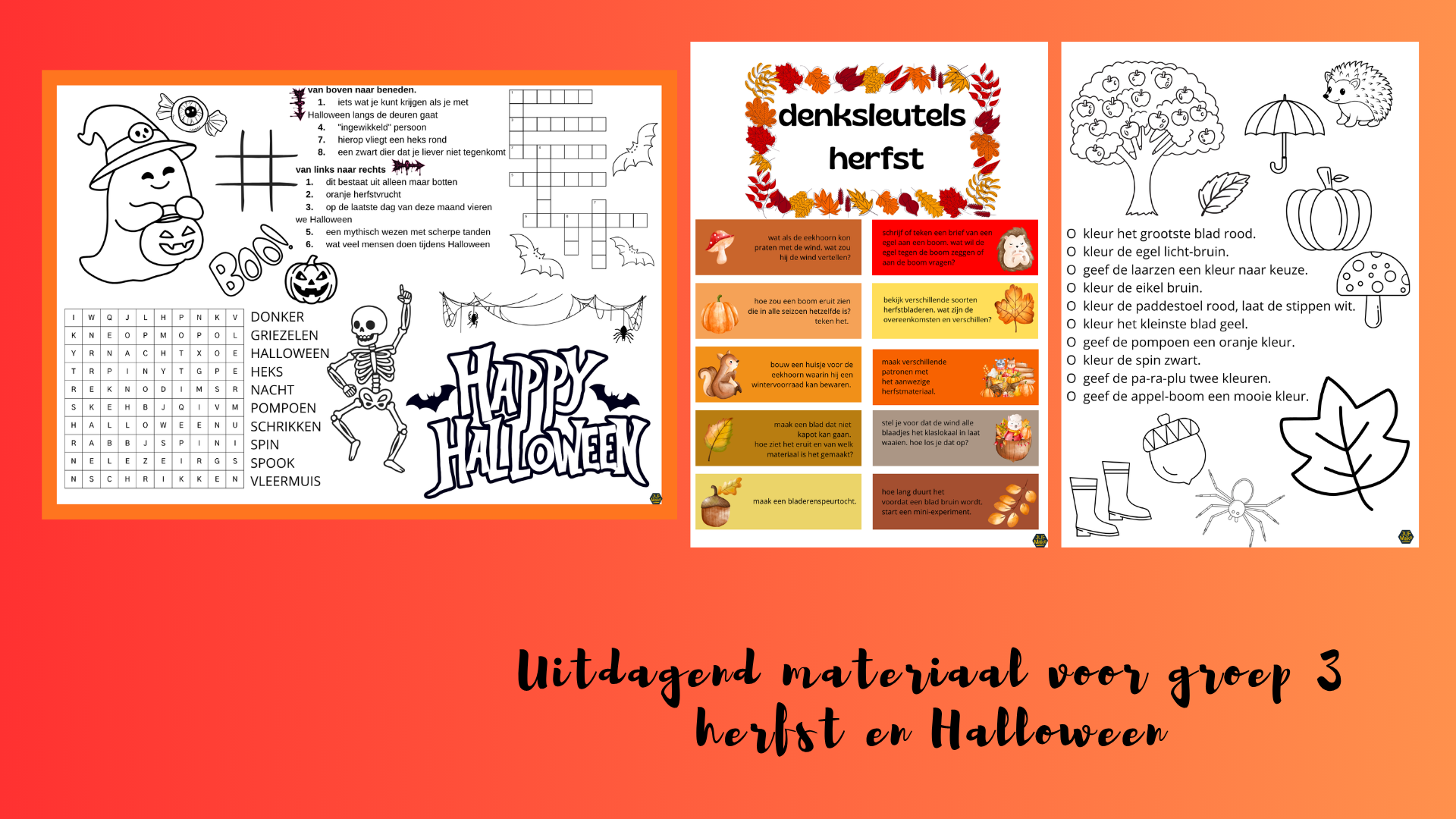 Uitdagend materiaal groep 3 en kleuters herfst - Juf Maike