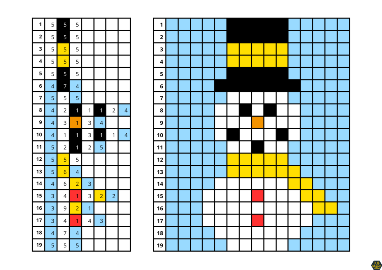 Pixelkleuren winter kraak de code - Juf Maike